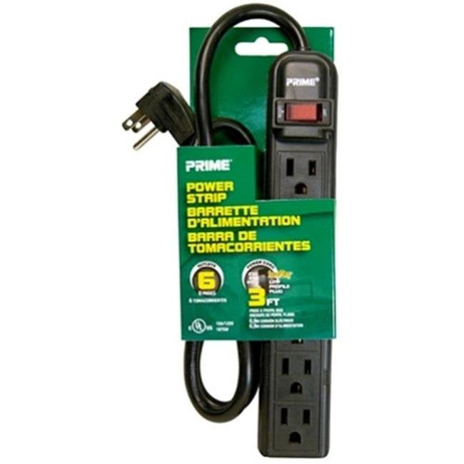 Prime Wire & Cable PB922009 6 Outlet Power Strip with 3 ft. Cord ...