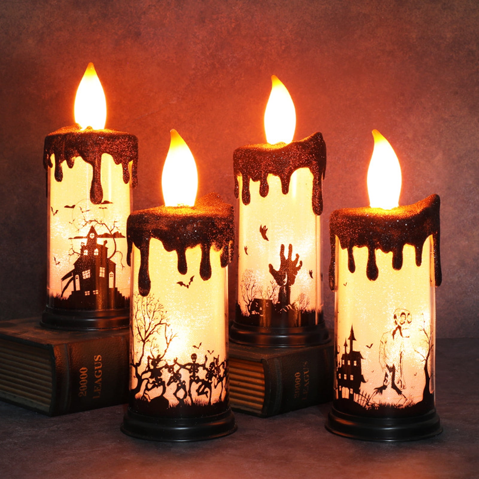 Anvazise Electric Candle Battery Operated Glowing Power Saving Horror ...