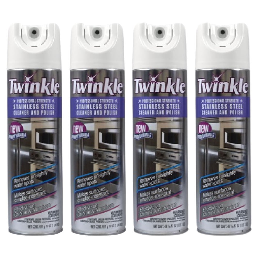 Twinkle Stainless Steel Cleaner and Polish 17 oz Aerosol Spray, 4 Pack ...