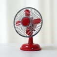 2-Speed Oscillating Table Fan 5.7'' Vintaged USB/AA Power Desk Fan ...