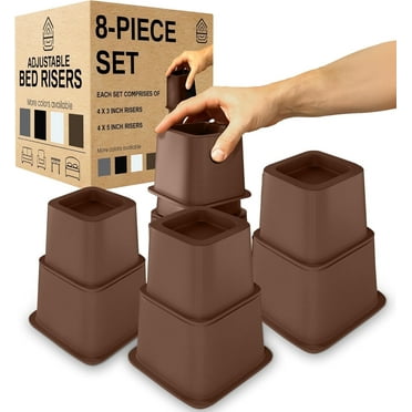 SEISSO Stackable Bed Risers Adjustable Furniture Risers Heavy Duty ...