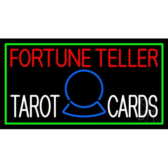 Red Psychic White Crystal Blue Border LED Neon Sign 13" Tall x 24" Wide ...