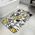 Door Mat 31.5"x47.2", Yellow Black Geometric Non Slip Backing & Low ...