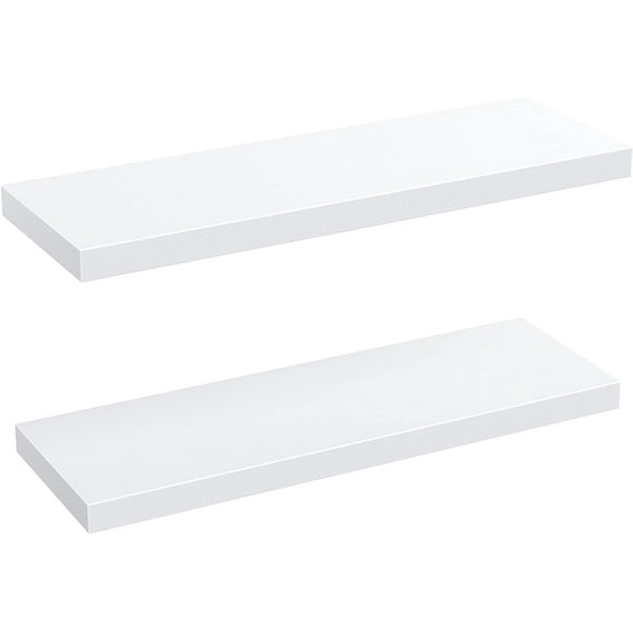 White Floating Bathroom Shelves