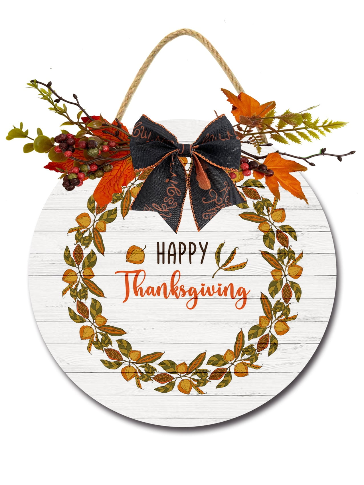 Happy Thanksgiving Front Door Sign Funny Wreaths Hanging Wooden Plaque ...