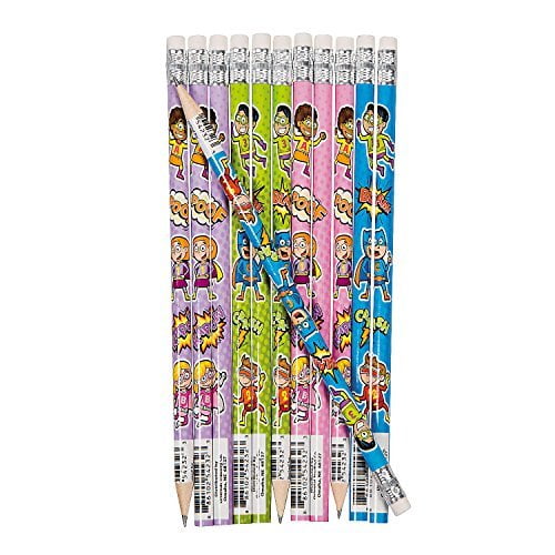 Superhero Pencils (2Dz) - Stationery - 24 Pieces - Walmart.com