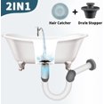 Bathtub Drain Stopper with Hair Catcher, Anti Clogging Bath Tub Drain ...
