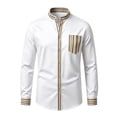 JAJAHO Boys Striped Button Down Shirt Long Sleeve Stand Collar Regular ...