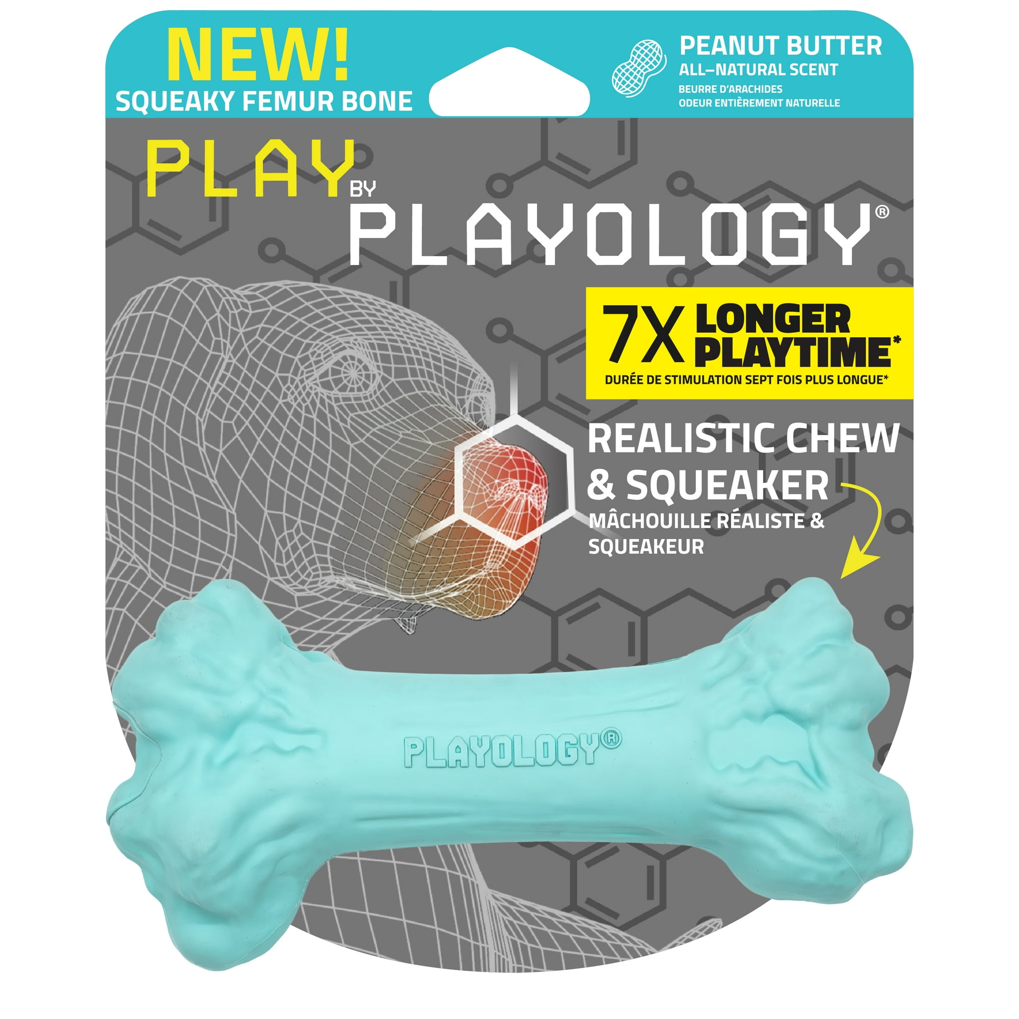 Click here for Playology Small Squeaky Femur - Peanut Butter Scen... prices