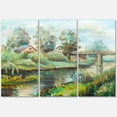 Designart Bridge On The River In Rustic Landscape Canvas Wall Art ...