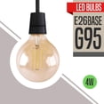 G95 4W LED Edison Bulb E26 Dimmable LED Filament Vintage Light Bulb ...