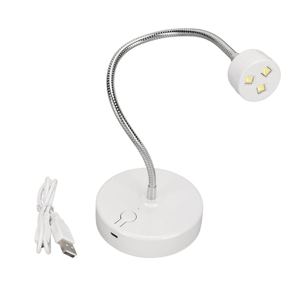 Gooseneck LED Nail Lamp UV 3 Light Chips Rechargeable Nail Curing Dryer ...