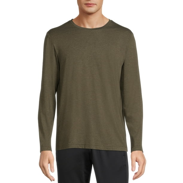 Athletic Works Men's and Big Men's Active Long Sleeve Soft Blend Tee ...