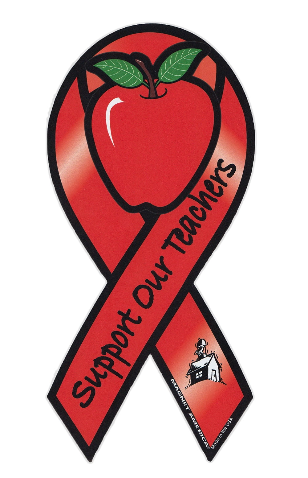 Magnetic Bumper Sticker - Support Our Teachers (Education) - Ribbon ...