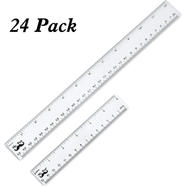 Mr. Pen- Ruler, 24 Pc Rulers (12",6"), Ruler 12 inch, Clear Ruler, 6 ...