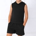 Afdoent Boys Clothing Sets Cozy Solid Hoodie Tee And Shorts For Boys ...