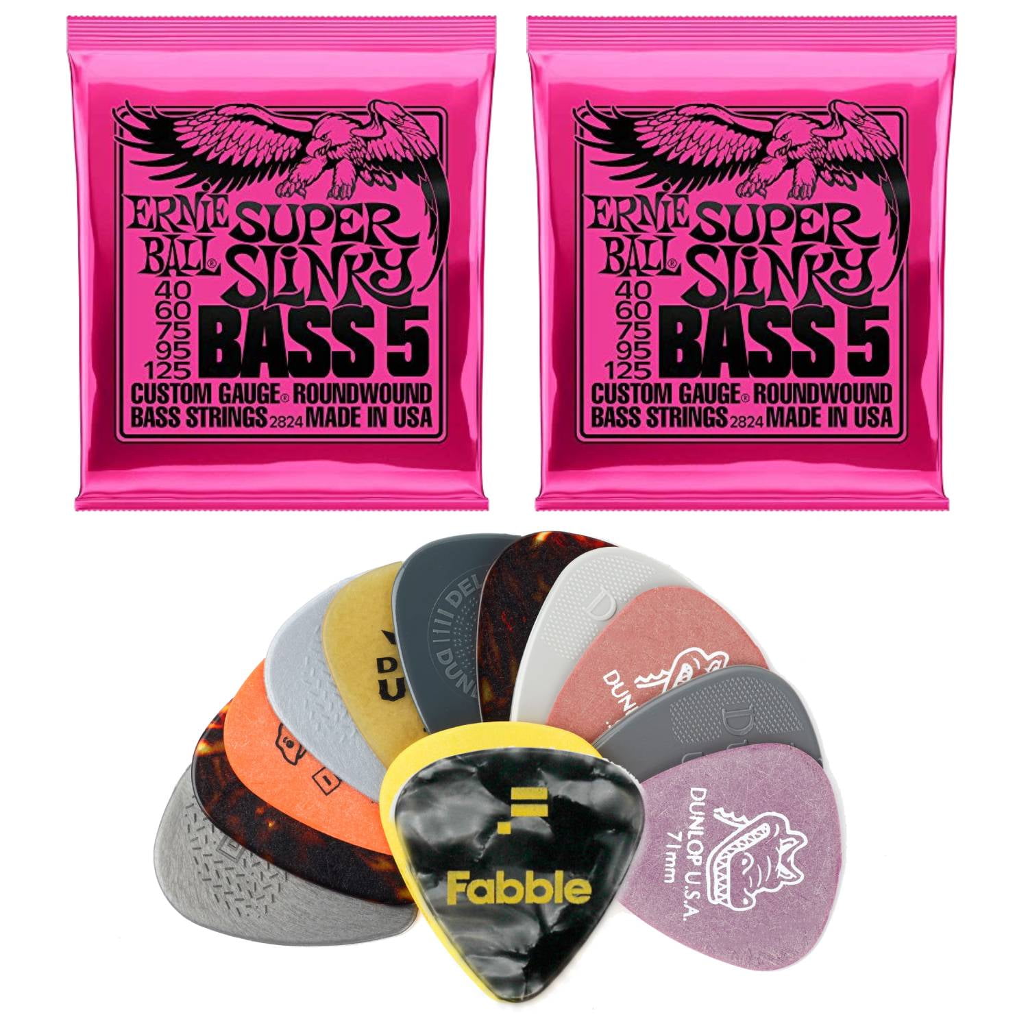 Ernie Ball Super Slinky 5-String Nickel Wound Electric Bass Strings ...