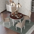Noble House 5-Piece Farmhouse Dining Table Set, Wood Round Extendable ...