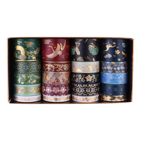 20 Roll Bronzing Paper Tapes Manual DIY Stickers Crane Pattern Label ...