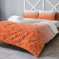 4 Piece Duvet Cover Set Cal king, Watercolor Orange Gradient Grid Soft ...