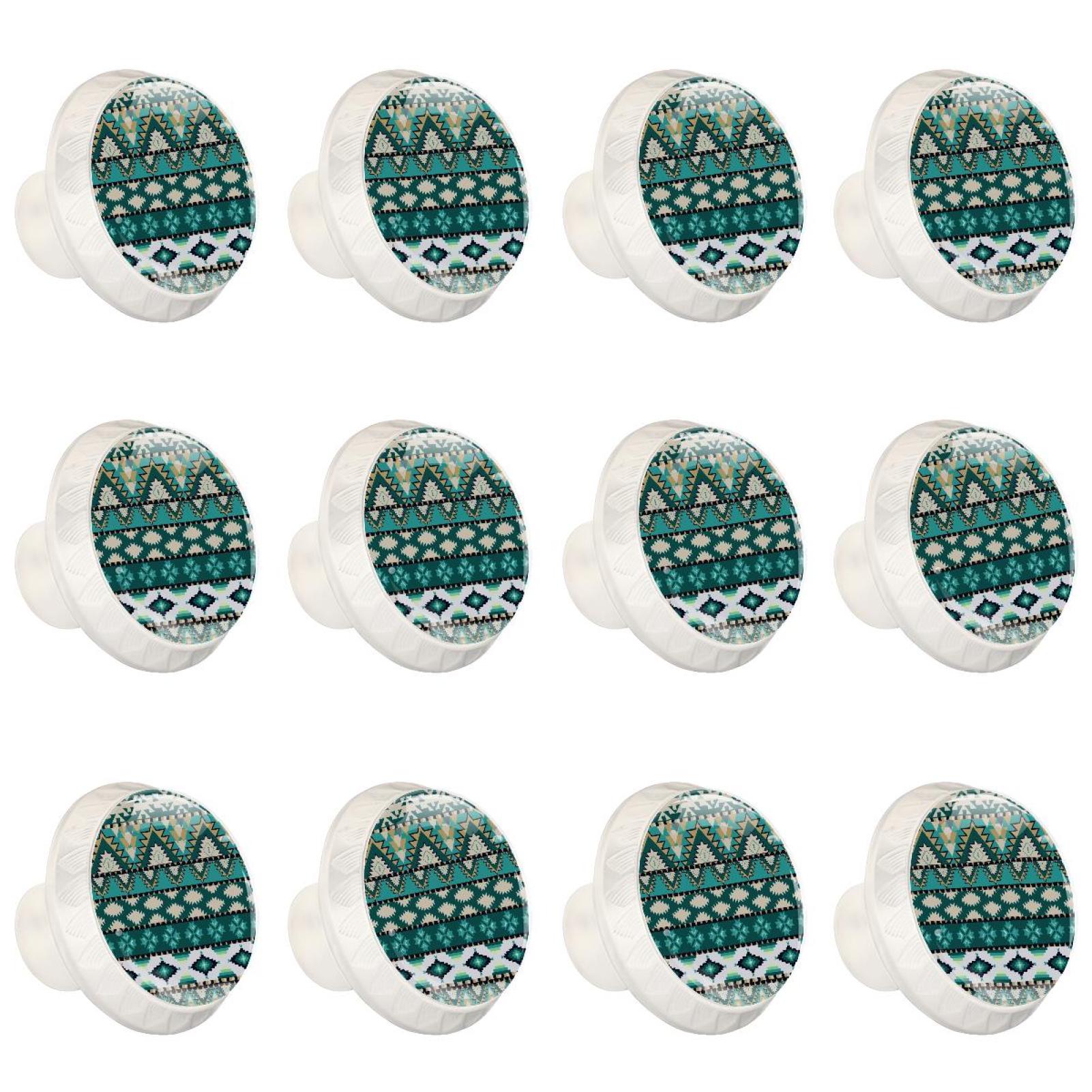 12 Pcs Black and White Tribal Knobs for Kitchen Cabinet Cupboard Dresser Bookcase Drawer Pulls ...