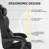 Luxvie Gaming Chair Velvet Fabric High Back Ergonomic Game Chair with ...