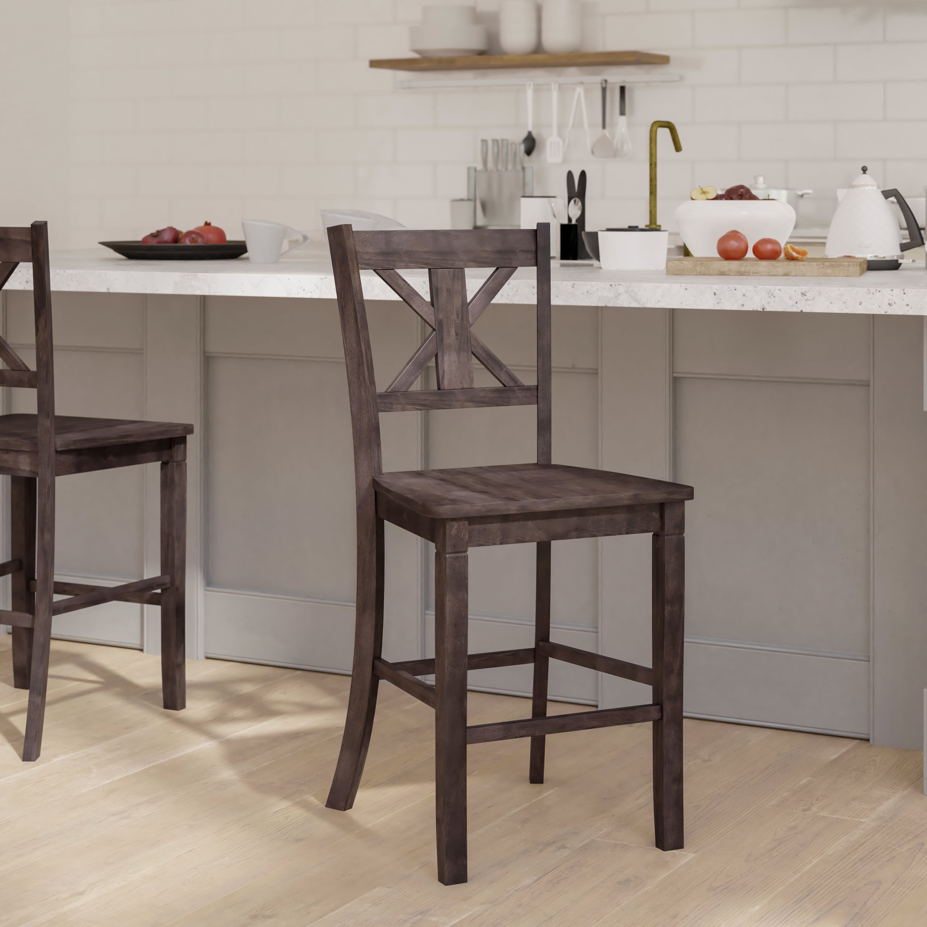 Emma + Oliver Wooden Modern Farmhouse Counter Height Dining Stool in ...