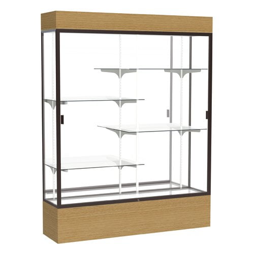 Waddell Reliant Series Wood Veneer Lighted Floor Display Case - Walmart.com