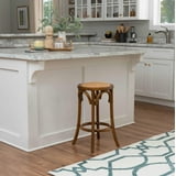 Linon Rae 24" Wood Backless Counter Stool Round Rattan Seat in Walnut ...