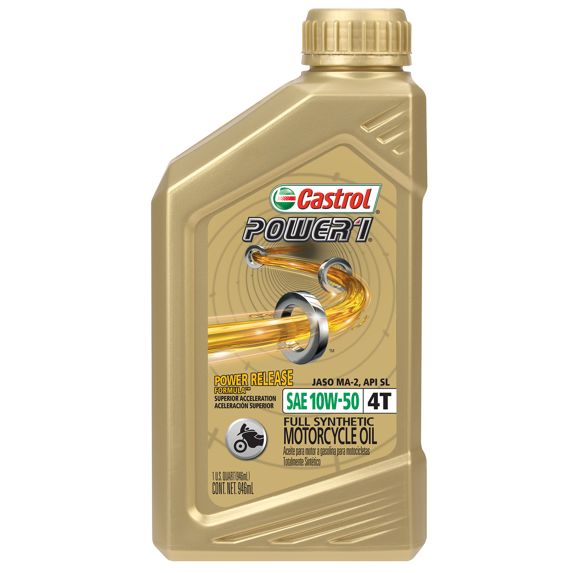 Castrol Power1 4T 10W 50 Full Synthetic Motorcycle Oil 1 Quart