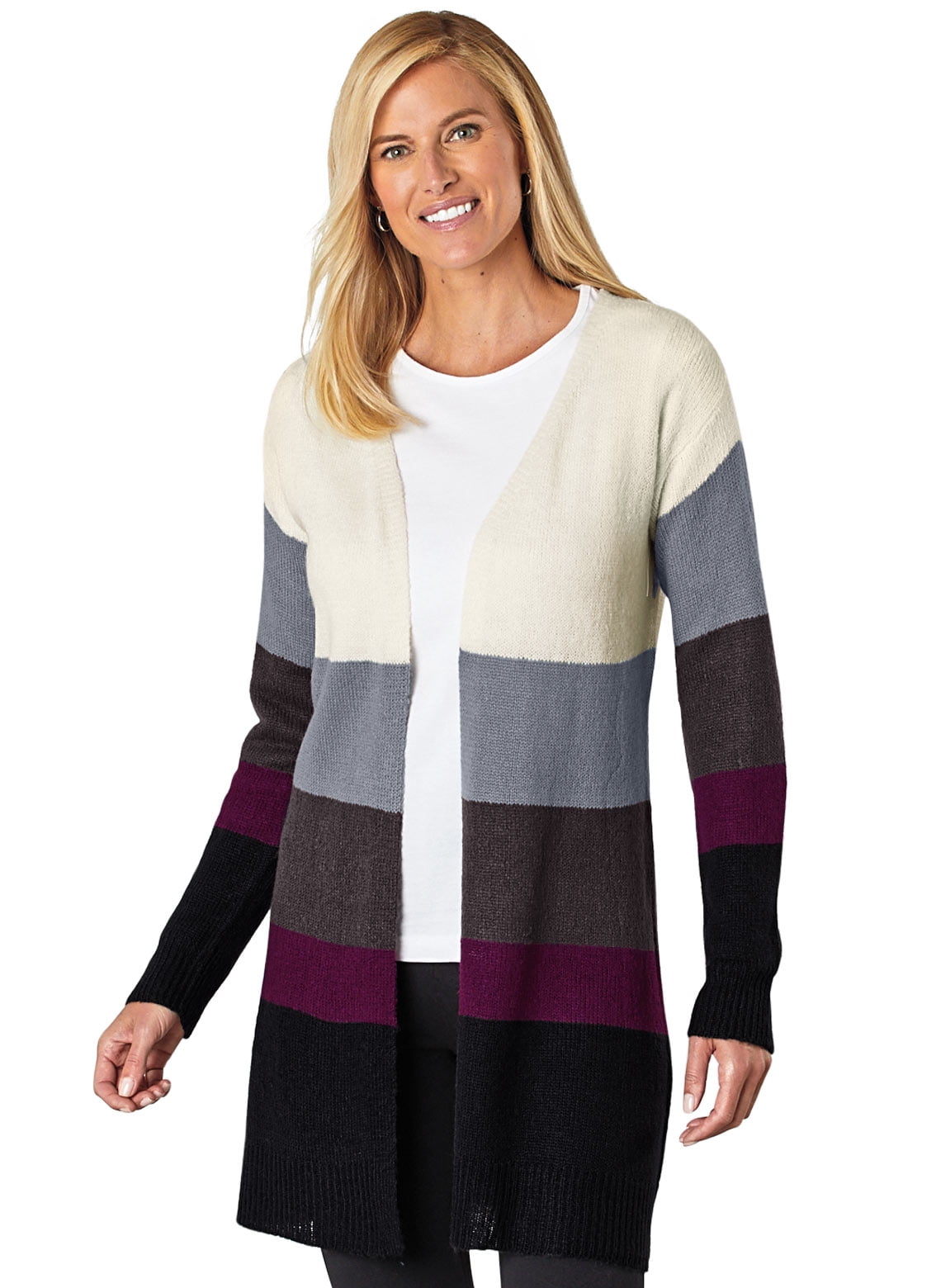 Color Block Cardigan - Walmart.com
