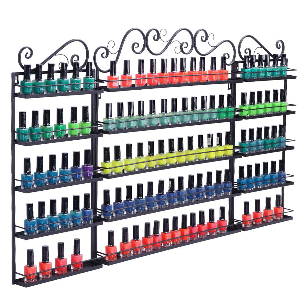 Ubesgoo Metal Nail Polish Wall Rack 5 Tier Organizer Display Rack ...