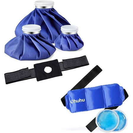 Ice Bag Packs, 3 Pack [11" 9" 6"] Reusable Ice Bags for Injuries with a ...