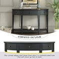 Console Table, U-Shape Modern Curved Sofa Table with 3 Drawers and 1 ...