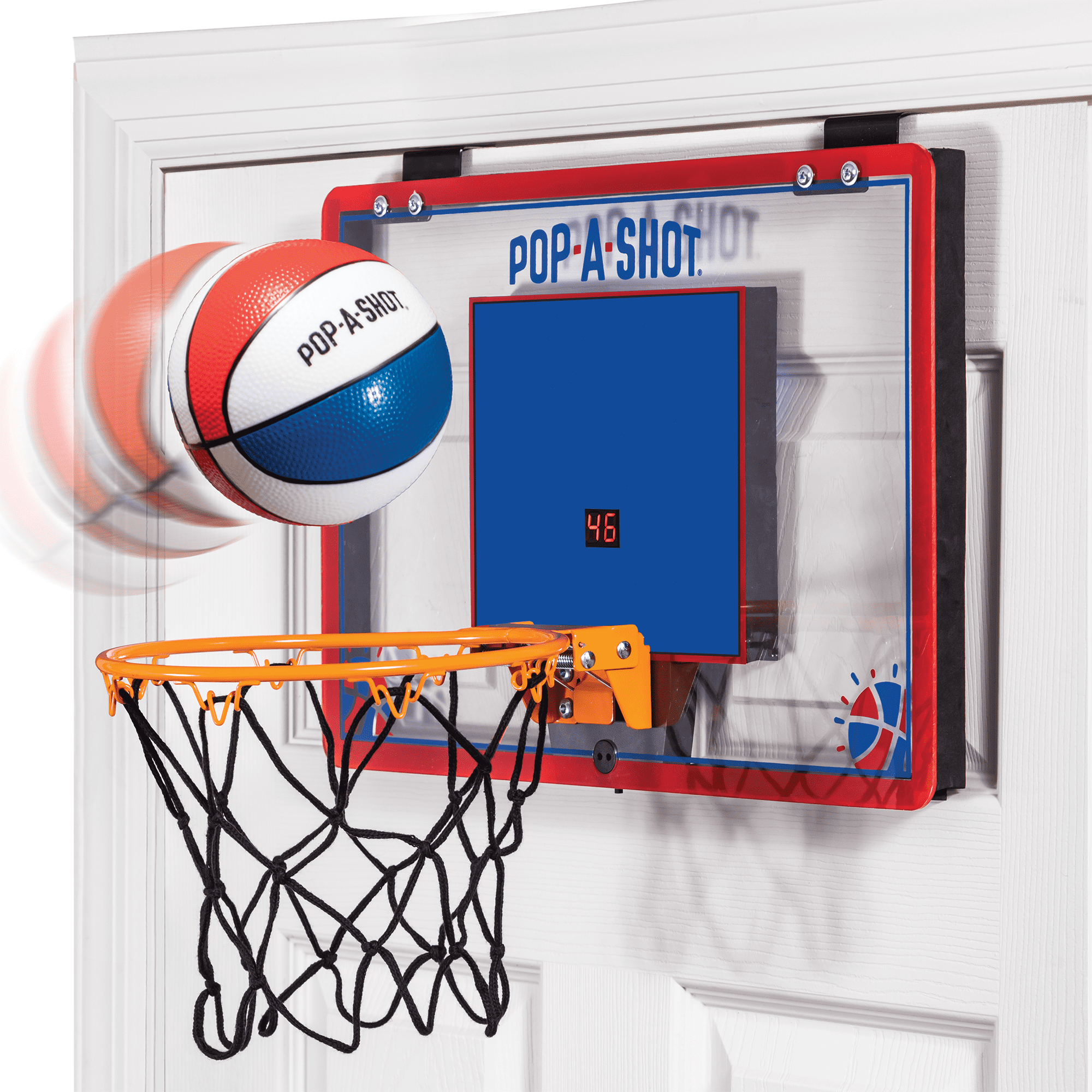 Pop a Shot Slam Dunk Over The Door Mini Arcade Basketball Hoop