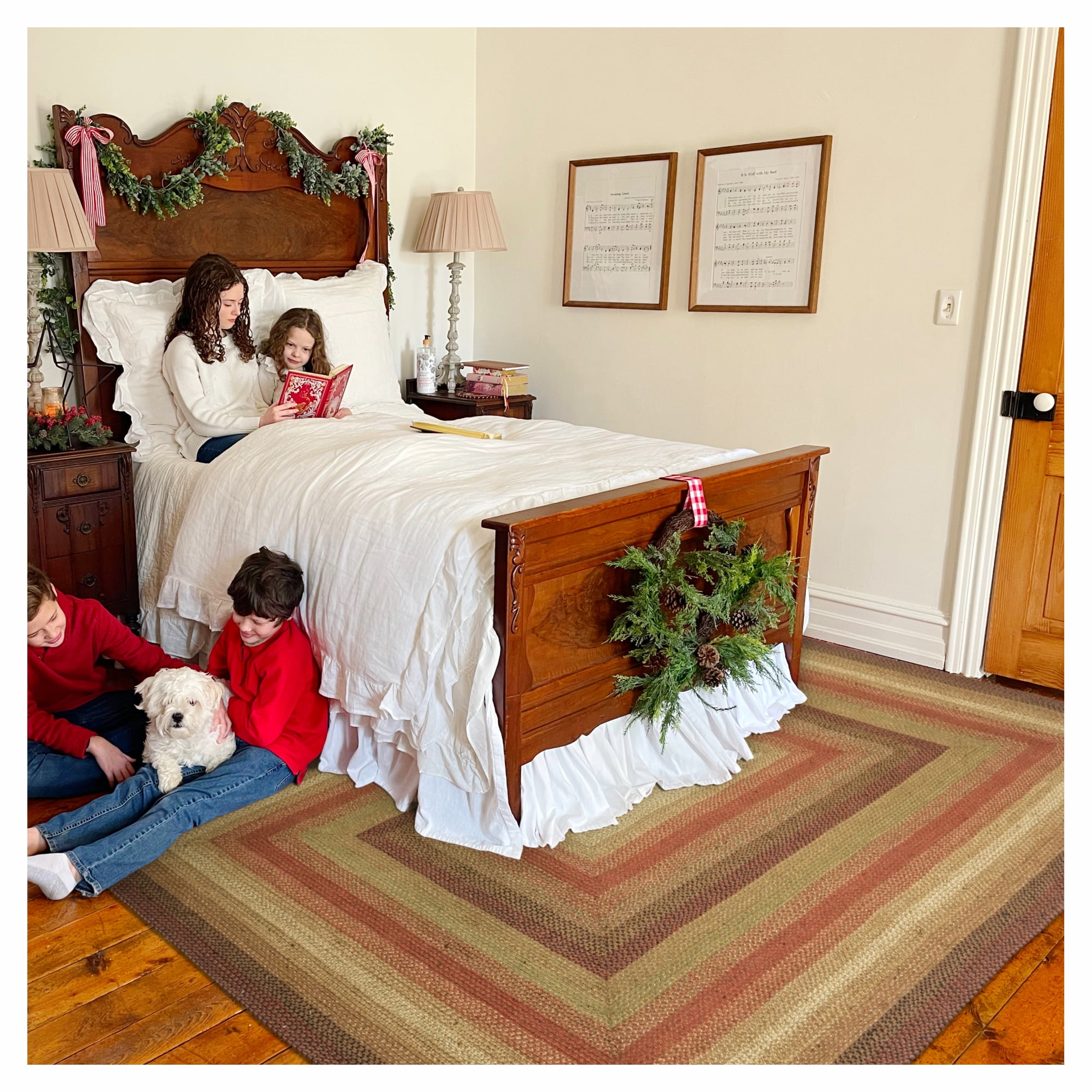 Homespice Gingerbread 4' x 6' Brown Braided Rug Classic, Primitive ...