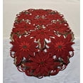 Doily Boutique Christmas Table Runner with Red Cutwork Poinsettia Size ...