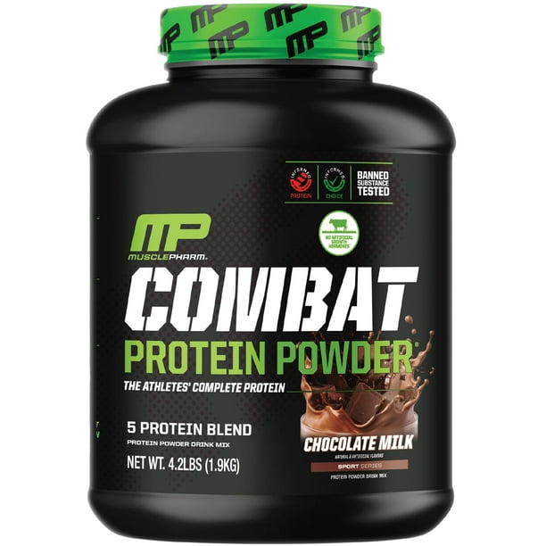 MusclePharm Combat Protein Powder, Chocolate Milk Flavor, Fuels Muscles ...
