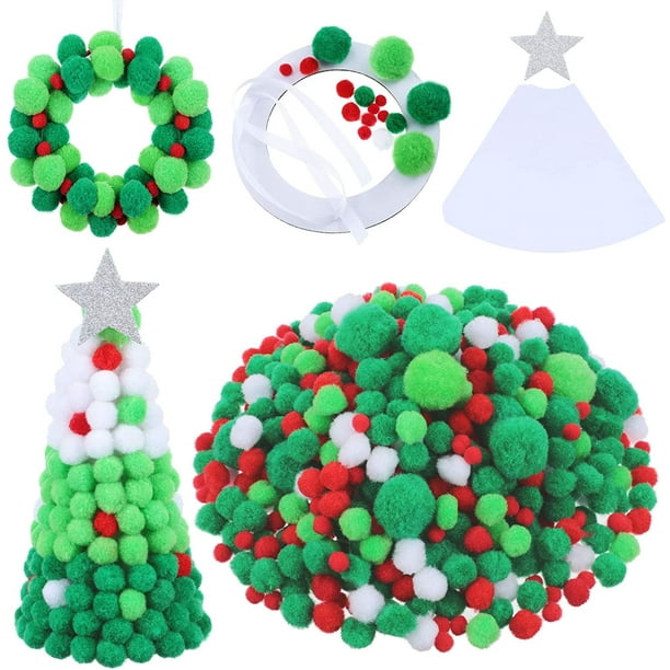 Pom Poms Balls Christmas Colorful Mini Pom Poms Balls?Pom?Poms?Craft ...