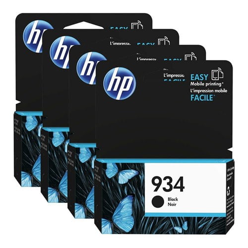 HP 934 Black Original Ink Cartridge (C2P19AN) (4-Pack) - Walmart.com ...
