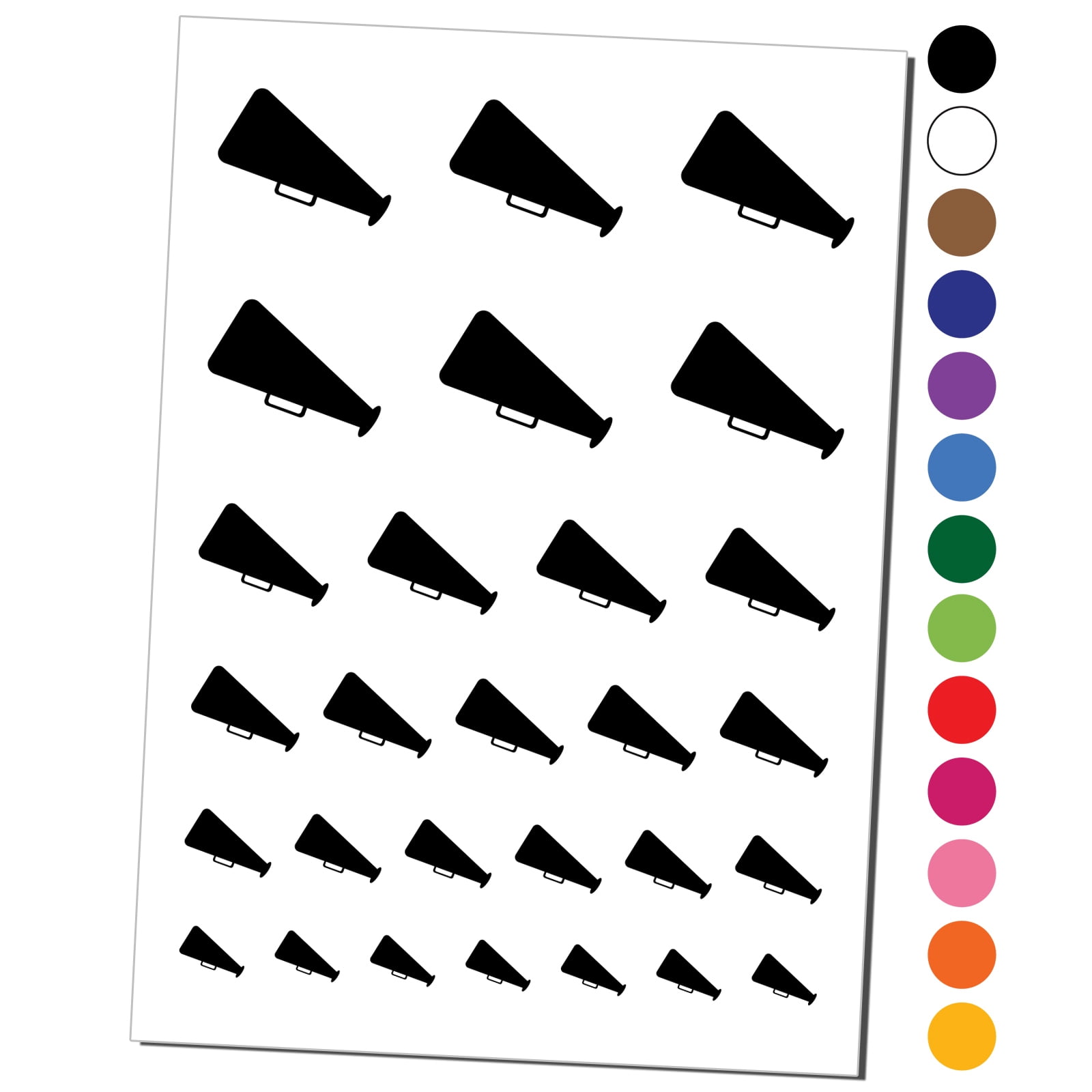 Megaphone Bullhorn Coach Cheerleading Water Resistant Temporary Tattoo ...