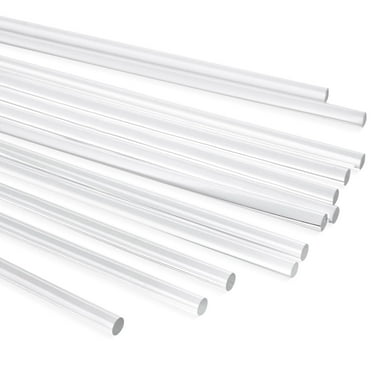 Clear Plastic Rods - (Pack of 12) USA-Made 1/2 Inch Thick, 3.5" Plastic ...