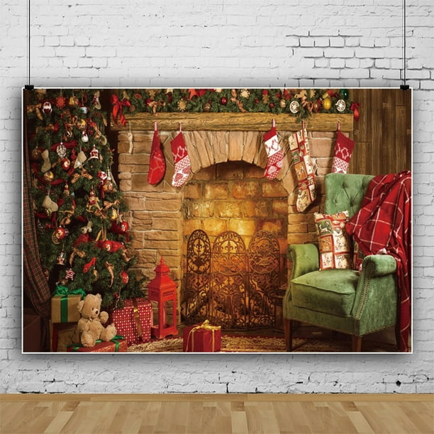 7x6ft Merry Christmas Backdrop, Christmas Tree Photography Photo ...