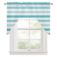 Aqua Green White Striped Swag Curtain Valance for Windows, Modern ...