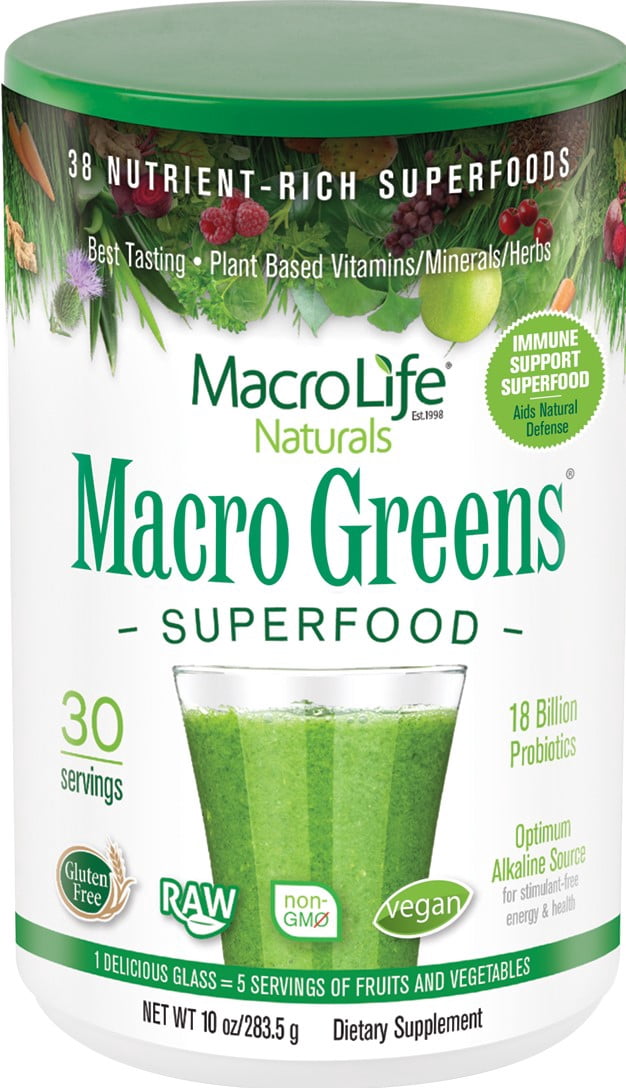 MacroLife Naturals Macro Greens Superfood Powder 30 Servings / 10 oz ...