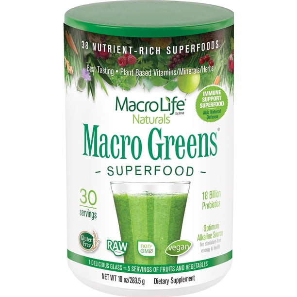 MacroLife Naturals Macro Greens Superfood Powder 30 Servings / 10 oz ...
