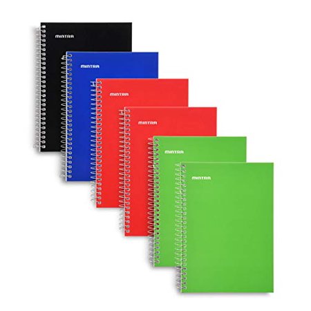 Mintra Office Small Spiral Notebooks (3x5 Side Spiral 6pk, Primary ...