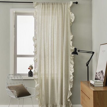 Lush Decor Linen Ruffle Window Panel - Light Gray -Single- 84 x 54 ...