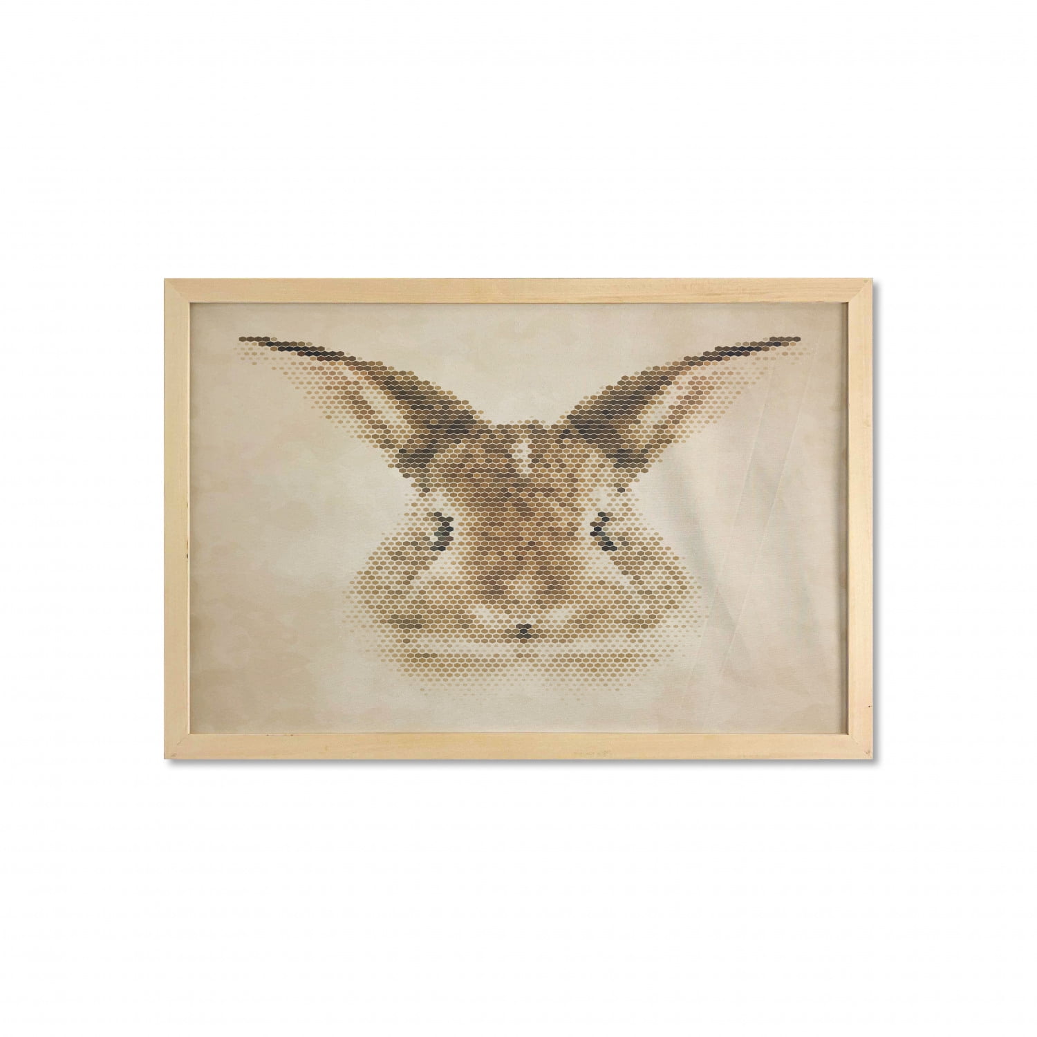 Geometric Wall Art with Frame, Rabbit Portrait Digital Geometrical Dots ...