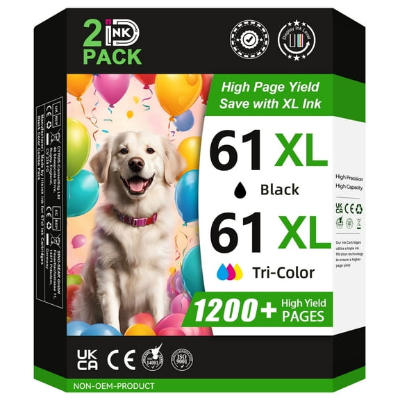 61 Ink Cartridge Compatible for HP 61XL Color Ink for Envy 4500 5530 ...